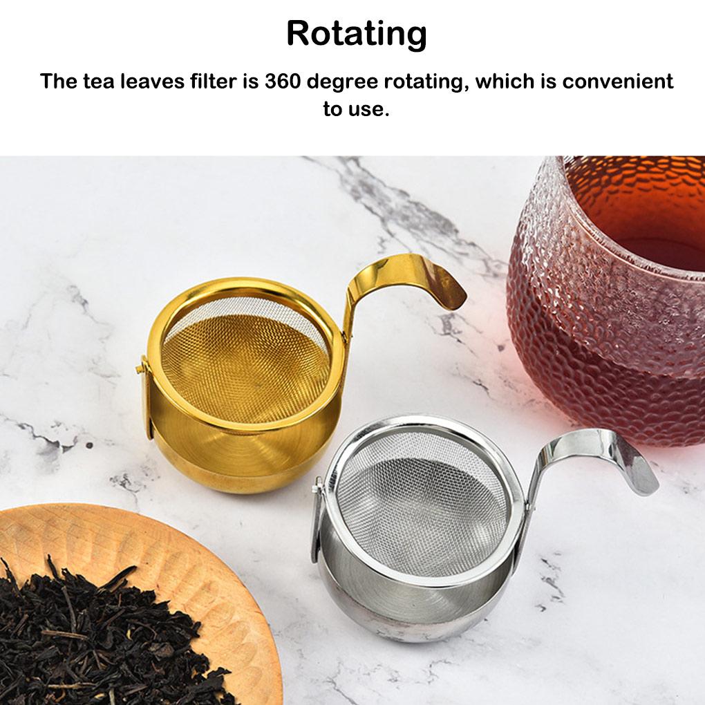 Kaufe Rotating Tea Strainer Gold Silver Fine Coffee Spice Herb Teaware ...