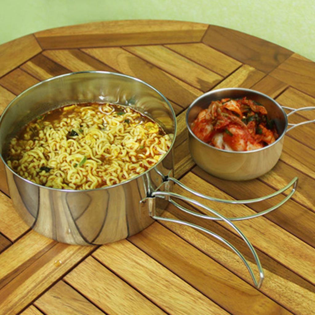 Buy 4Pcs Portable Cookware Set Stainless Steel Cooking Pot/Lid/Frying ...