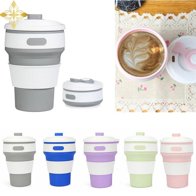 Buy WD 350ML Portable Silicone Collapsible Coffee Tea Cup Folding ...