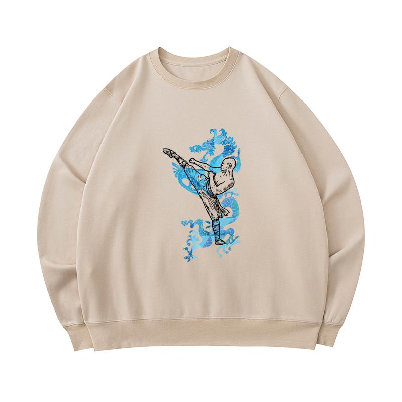Buy Men's 300 GSM 100% Cotton Sweatshirt Shaolin Monk Dragon Gift ...