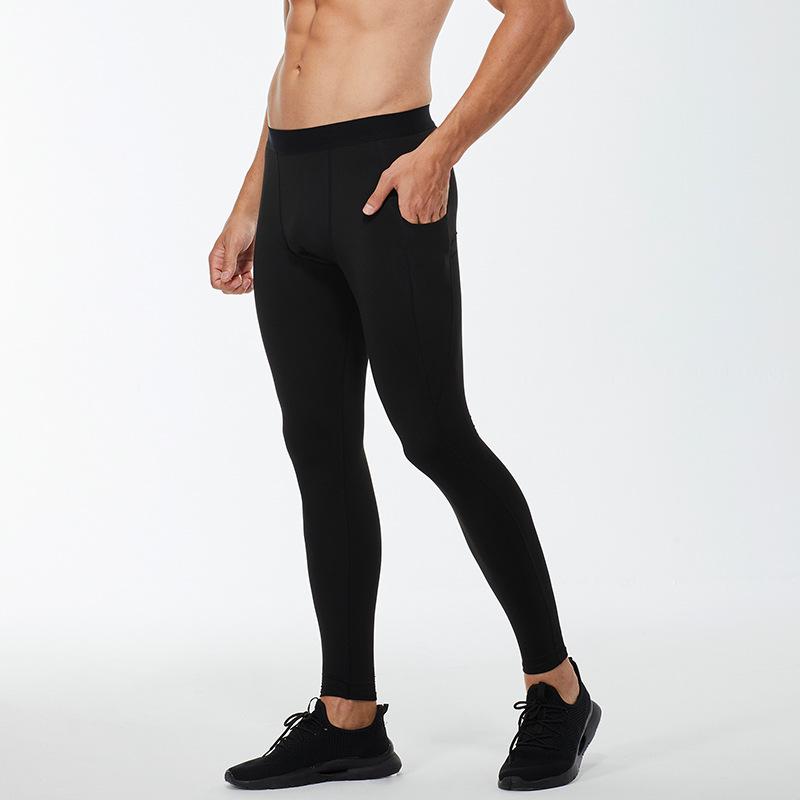 Buy Men Autumn Winter Tight Fitting Exercise Pants Fleece Lined Workout ...