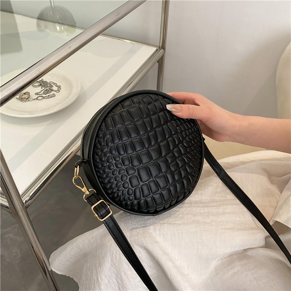 Buy Round Crossbody Bags Women Alligator Leather Circle Shoulder Purse ...