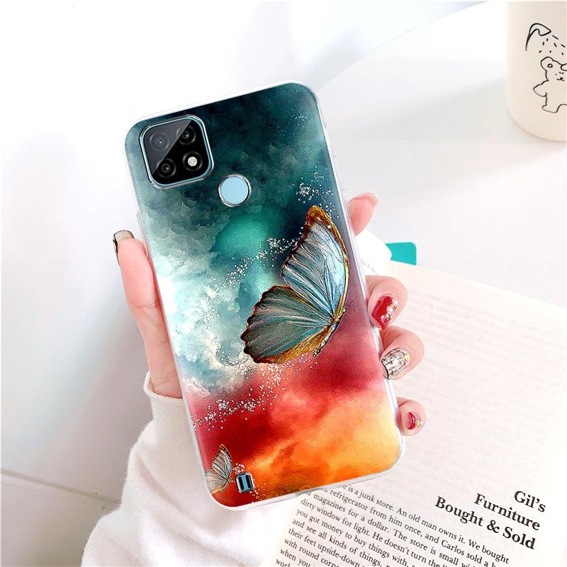 Oppo Realme C21 Kılıfı için Yumuşak Silikon Telefon Tamponu OPPO Realme ...