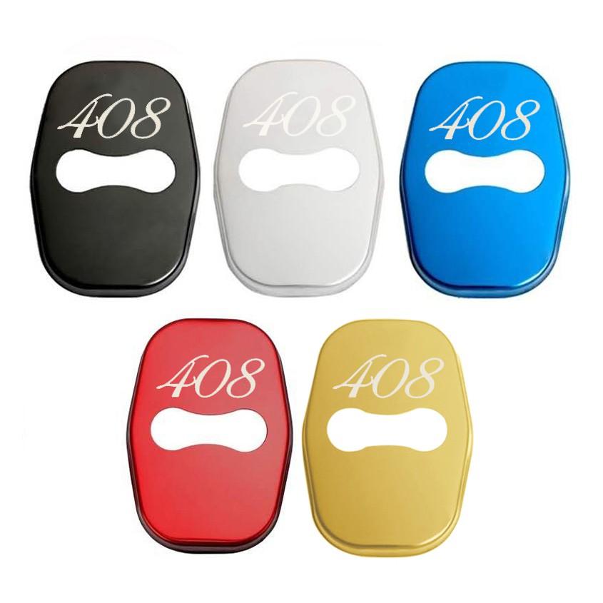 Buy 4PCS Car Door Lock Cover Latch Case Stainless Steel Gate Lock ...