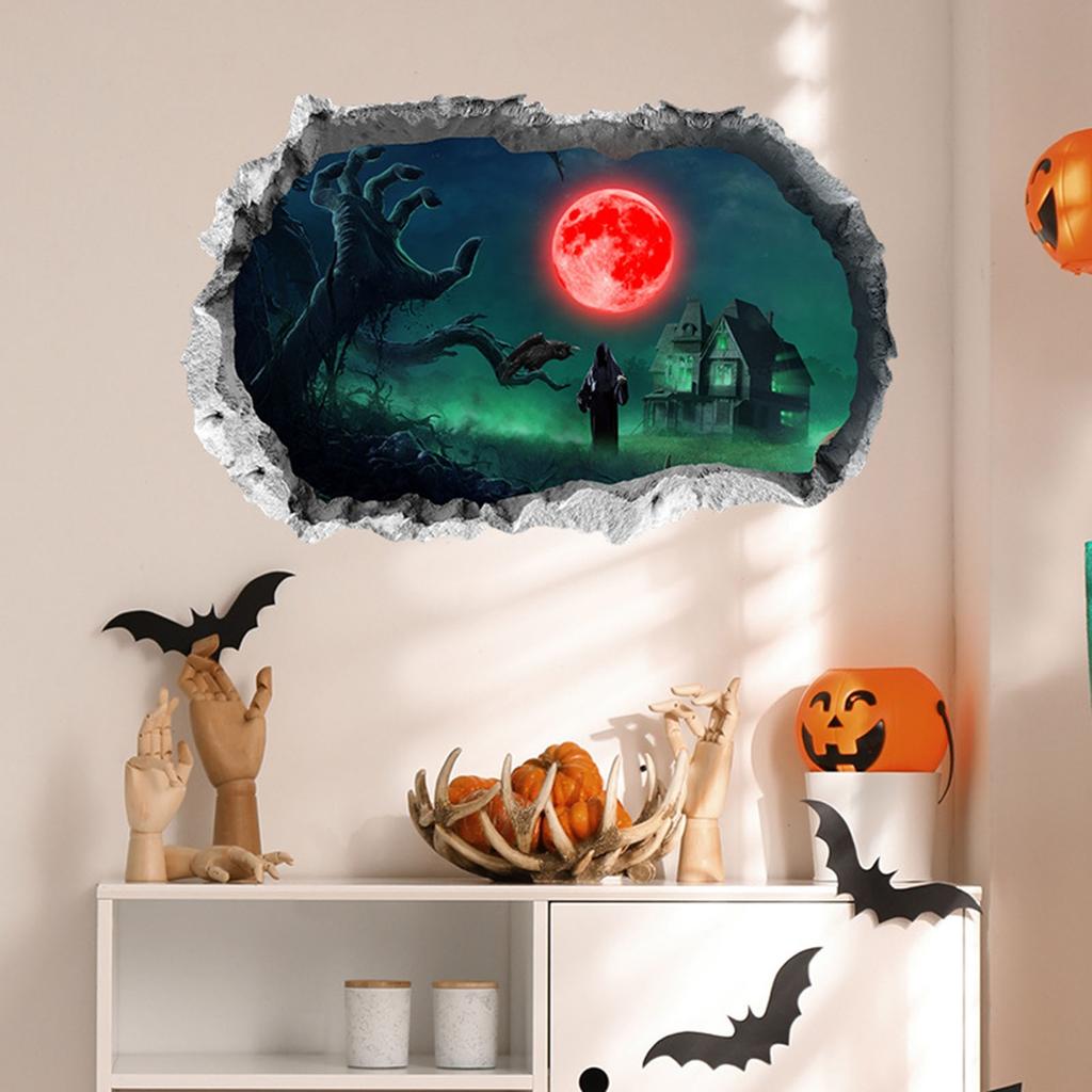 Fabul11ous Halloween 3D Scary Wall Stickers Removable Art Mural Party ...