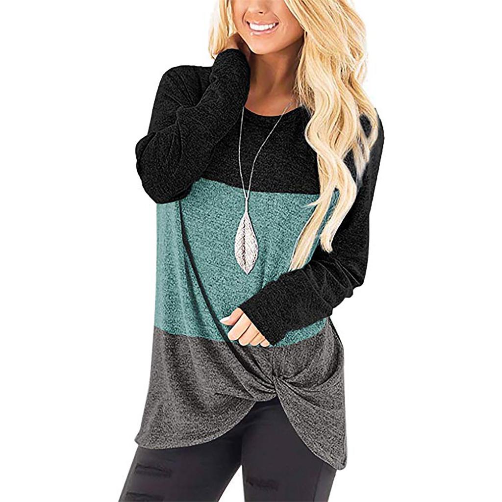 Cheap (Ele)Women's Tops Long Sleeve Pullover O-Neck Loose Print Basic ...