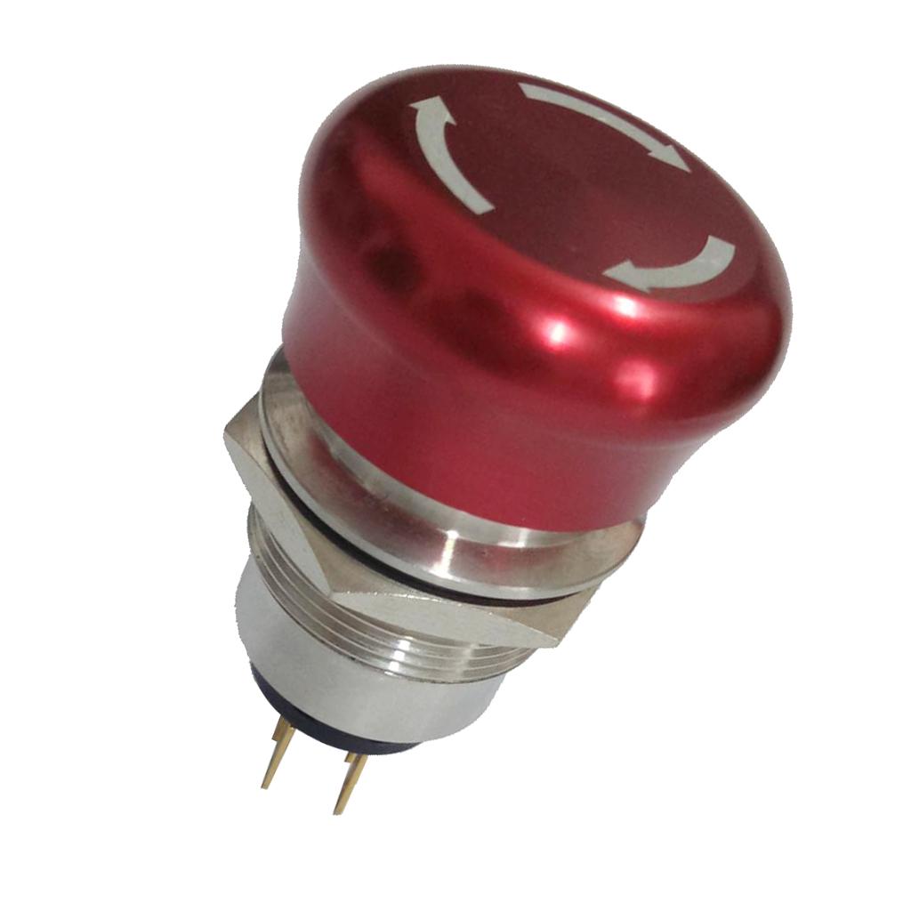 Buy AC 220V 5A 22mm Red Mushroom Cap Emergency Stop Push Button Switch ...