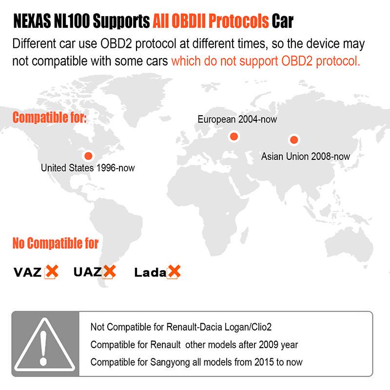 Buy NEXAS NL100 Enhanced OBD2 Scanner Check Engine Code Reader Clear ...