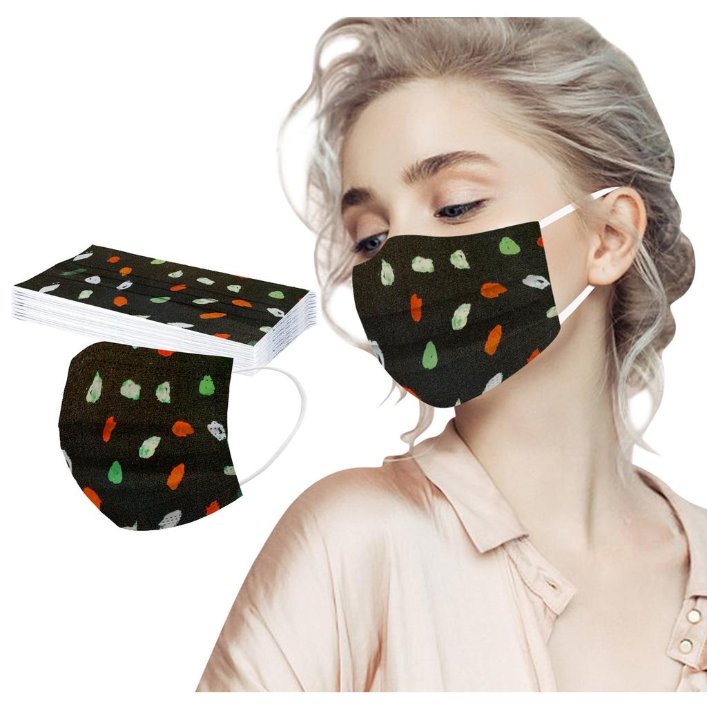 Buy 10PCS Adult Fashion Print Disposable Face Mask 3 Ply Earloop Anti ...