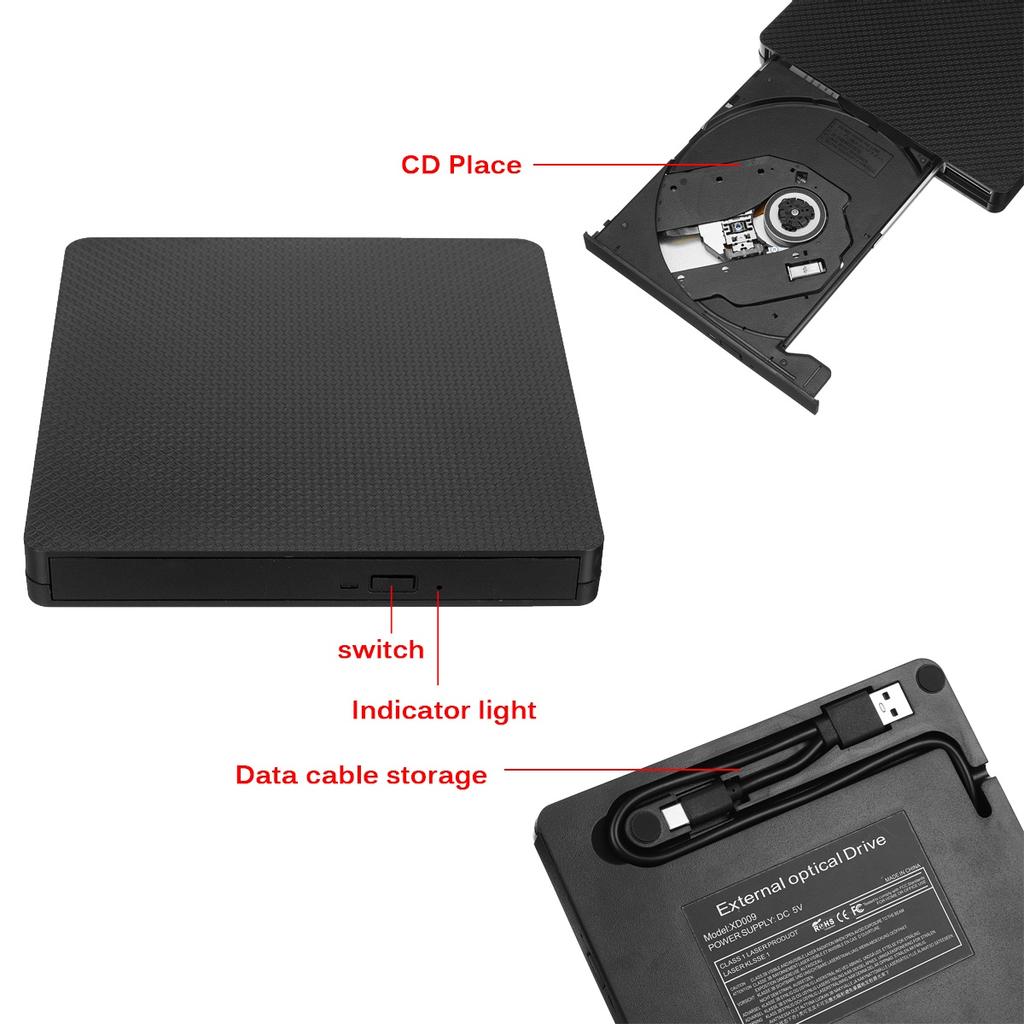 Goedkope External CD DVD Drive USB 3.0 CD DVD Rom Rewriter Burner ...