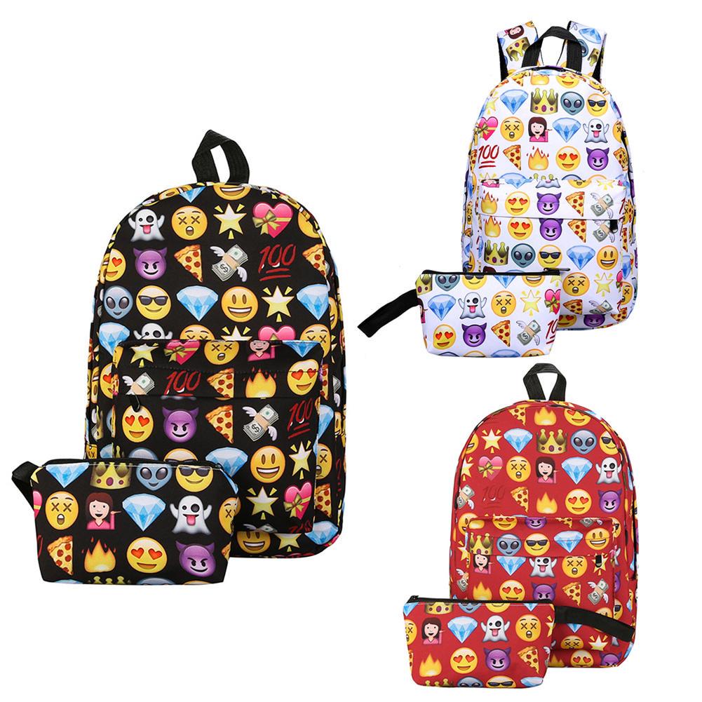 Buy 3D Cute Smile Printing Backpack Nylon Backpacks for Teenage Travel ...