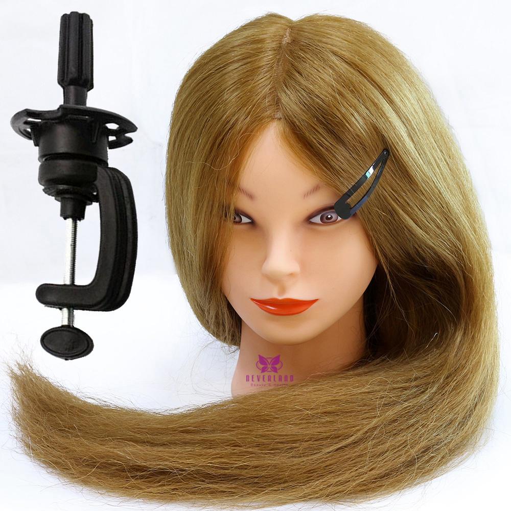 Buy NEVERLAND 26'' Training Head Mannequin 90% Human Hair Hairdressing ...