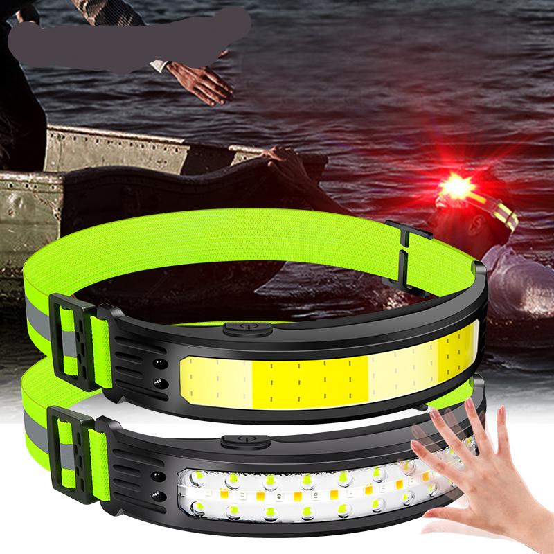 Satın alın Cob Wave Induction Headlamp 6 Mode Head Light with Built In ...