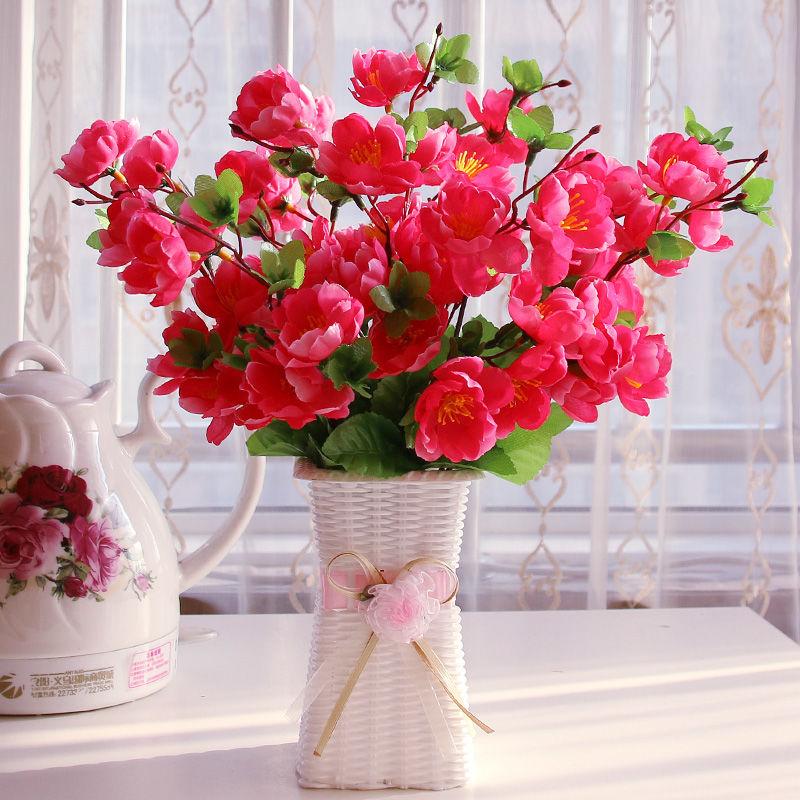 Table Decoration Living Room Plastic Flower Bouquet Small Potted Plant ...