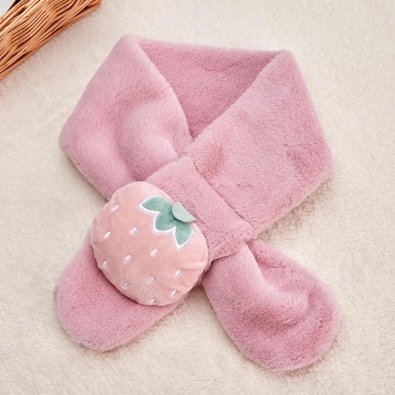 Buy Baby Girls Coral Velvet Scarf Toddler Kids Cute Muffler Artificial ...