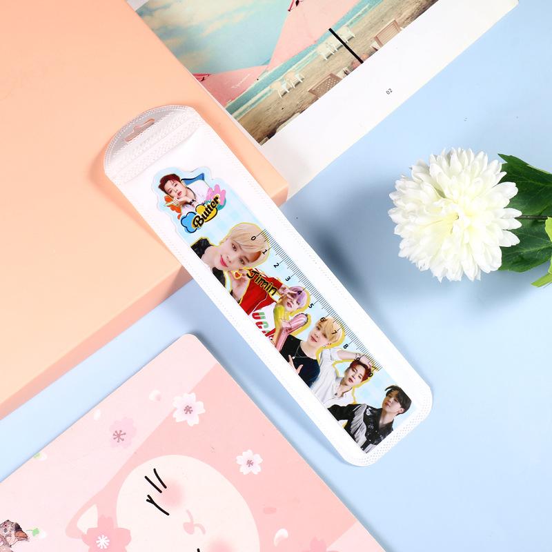 Buy 1Pc PVC Double Sided Ruler Bookmark Kpop BTS Jimin Jung Kook Jin V ...