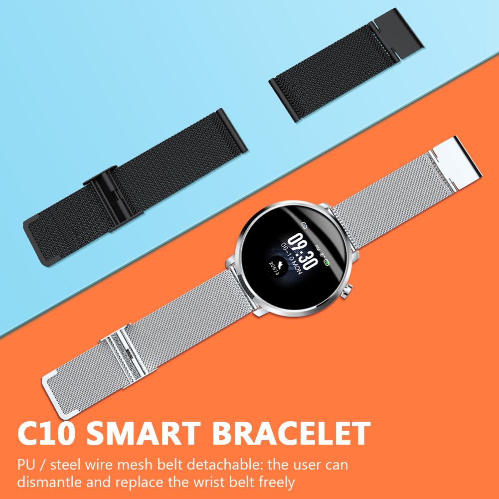 Buy C10 Smartwatch Heart Rate Blood Pressure Monitor Waterproof Fitness ...