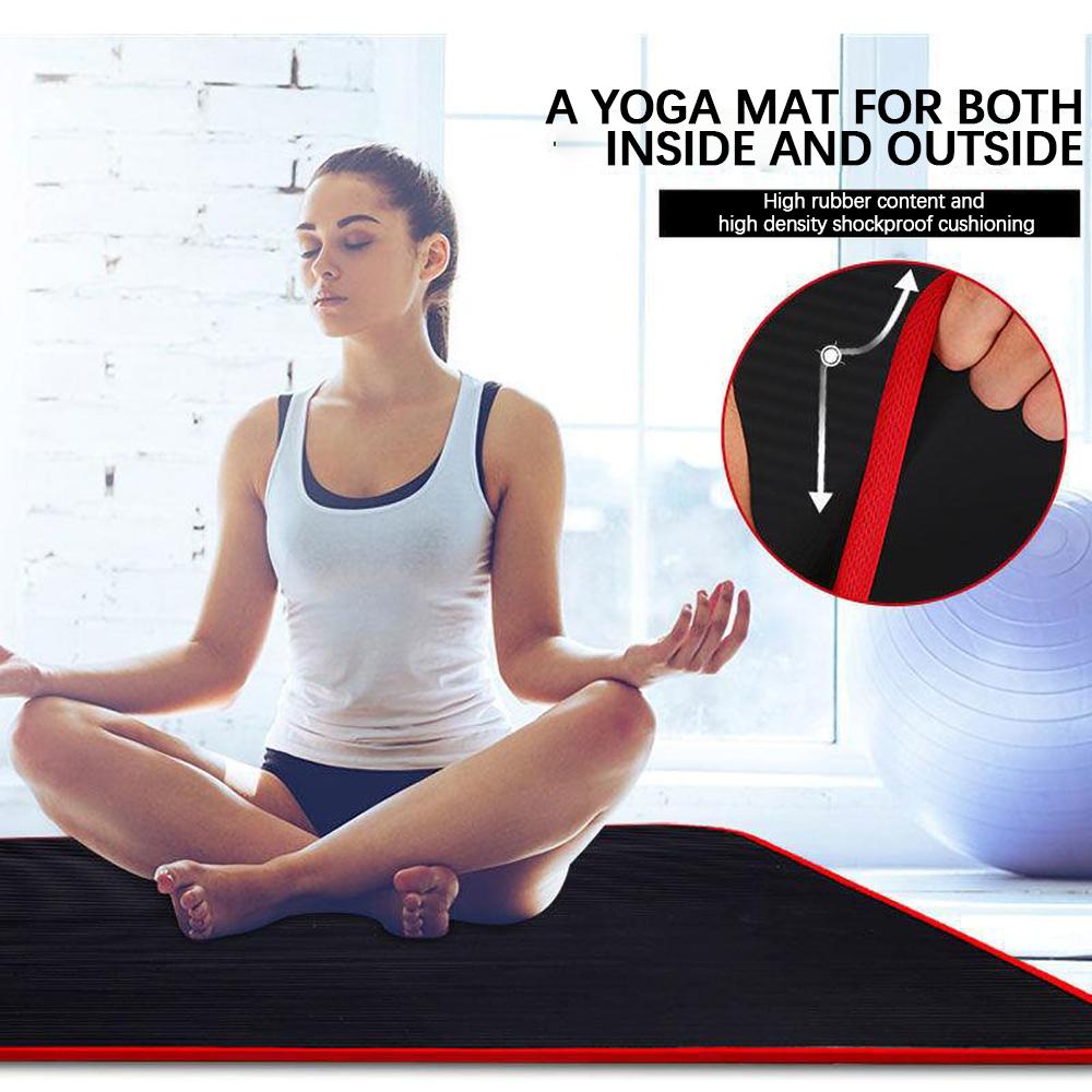 10mm Extra Thick High Density Outdoor Sports Non-Slip Edging Yoga Mat ...