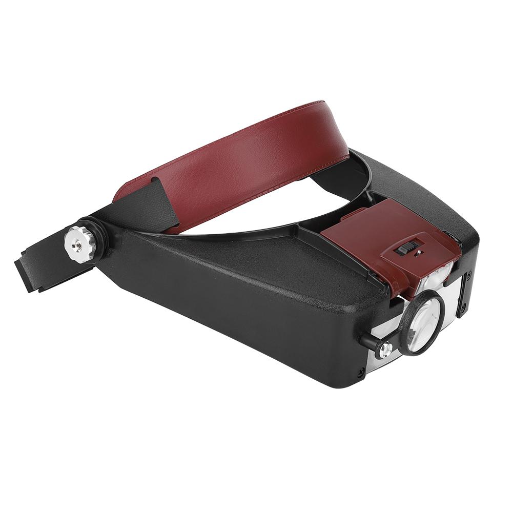 Buy 10X MG81007-A LED Phone Computer Headband Repair Magnifier Glass ...