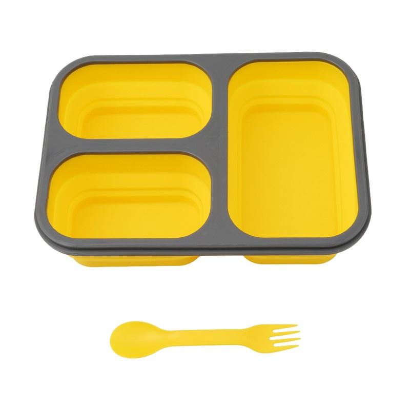 Buy Solid Color Lunch Box Folding Lunch Box Health Heating Tableware ...