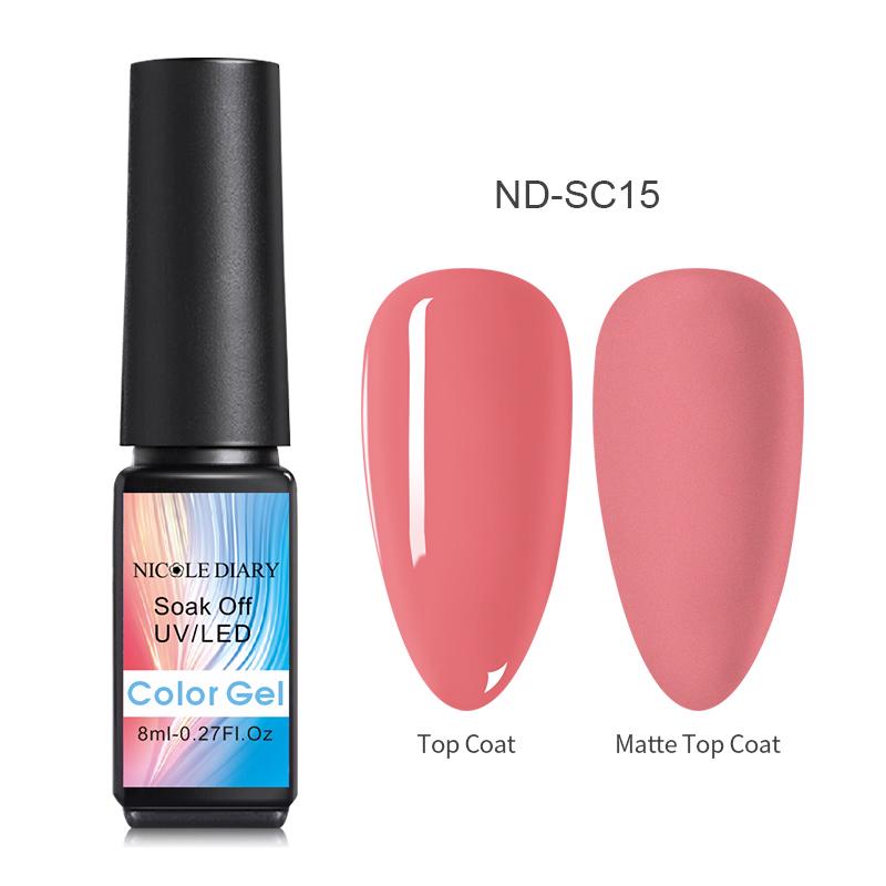 NICOLE DIARY 8ml colorat gel LED UV lampă paiete Matte Nail Gel de ...