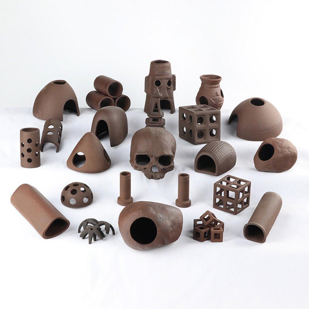 Buy Aquarium Fish Tank Shrimp Scorpion Clay Shelters Hiding And ...