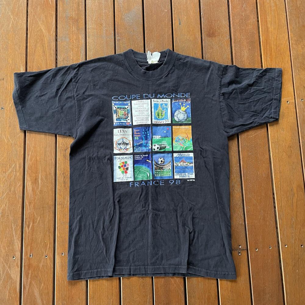 Buy Vintage 1998 France World Cup Promo TShirt Black Graphic Approx Small at affordable prices ...