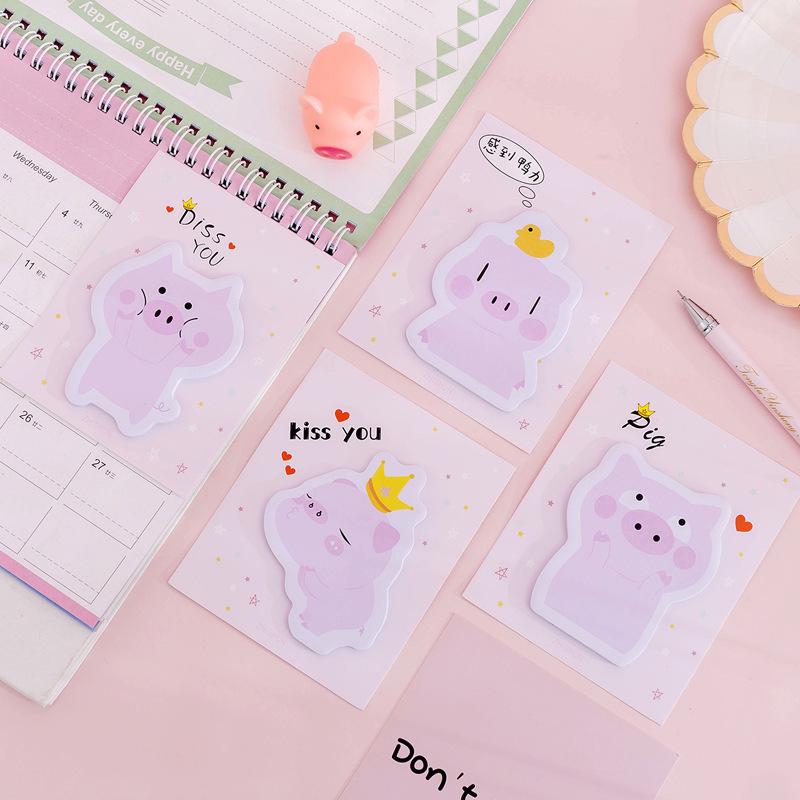 Buy Creative Cute Cartoon Little Pink Pig Sticky Notes for Reminding ...