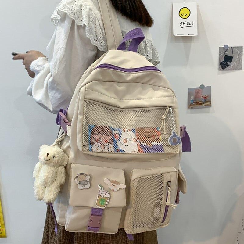 Buy New Lovely Woman Backpack High Quality Waterproof Nylon Cute School ...