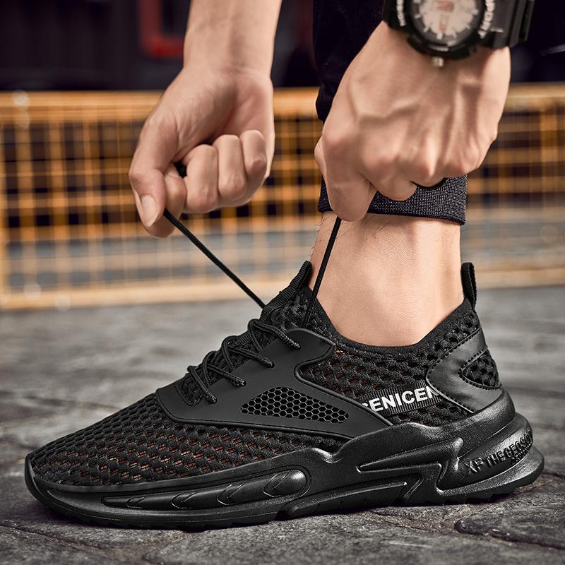 Buy New Summer Hollow Out Breathable Fashion Mesh Shoes Men's Thin Student Leisure Sports Mesh ...