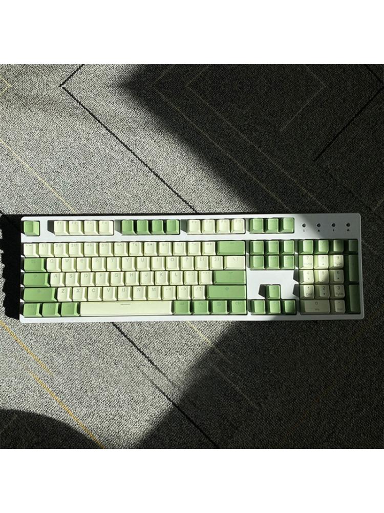 Buy 124 Keys Matcha OEM Color Matching Key Cap PBT Double-shot ...
