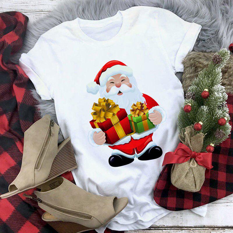 Buy FIXSYS Christmas T Shirt Women Vintage Harajuku Kawaii Christmas ...