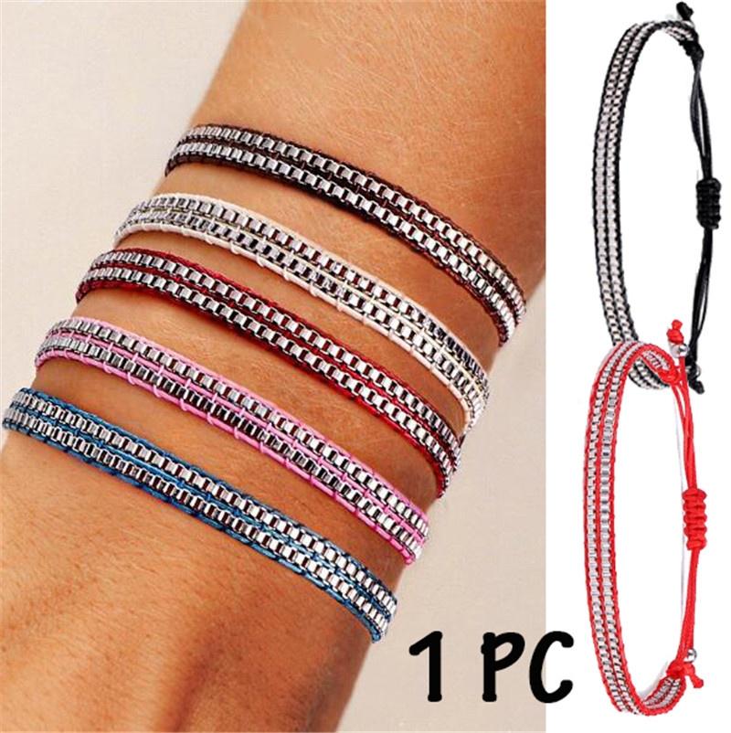 Buy 1 Piece Colorful Weave Woven Rope Wax String Bracelets at affordable prices — free shipping ...