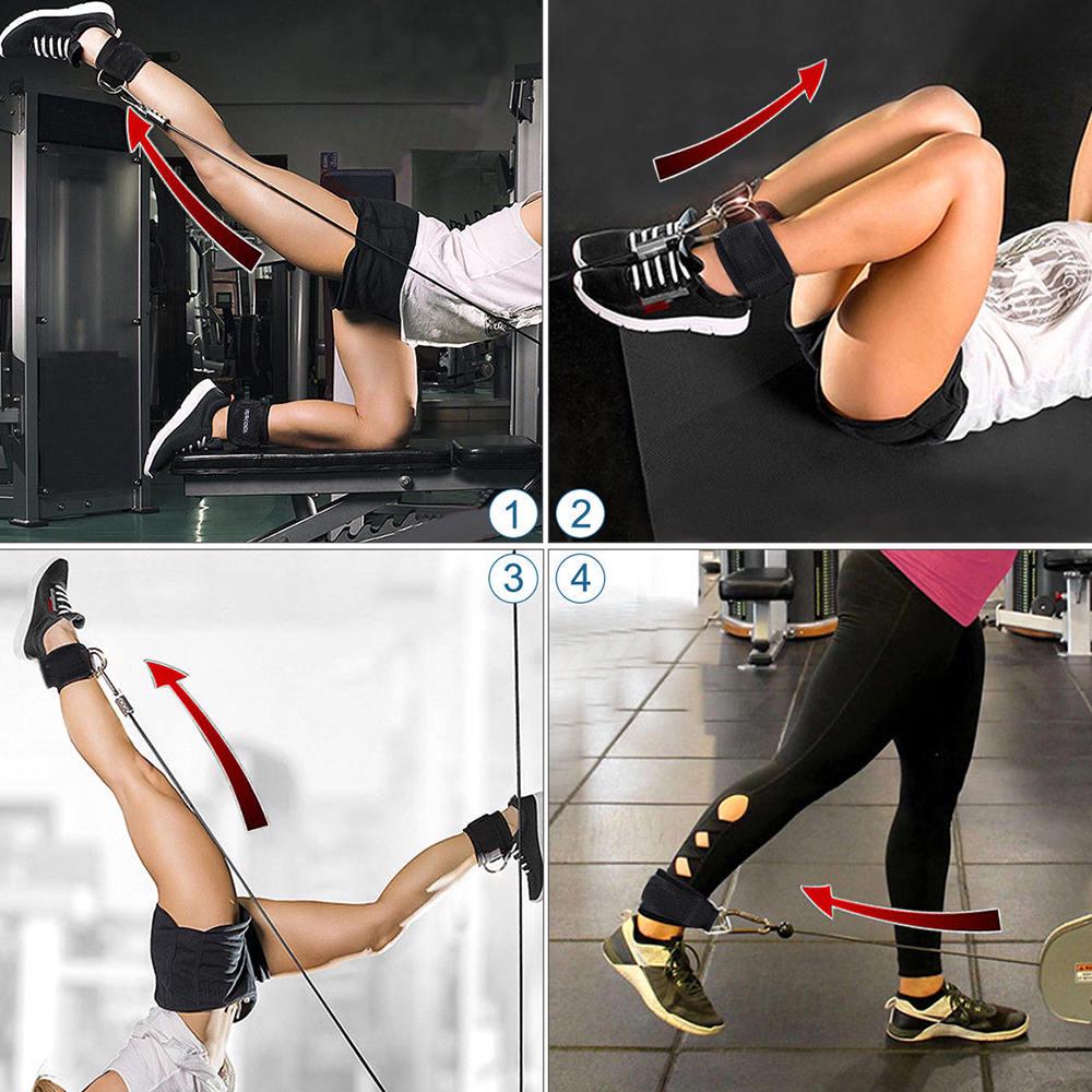 D-ring Ankle Strap Gym Cable Attachment Leg Strength Training Fitness ...