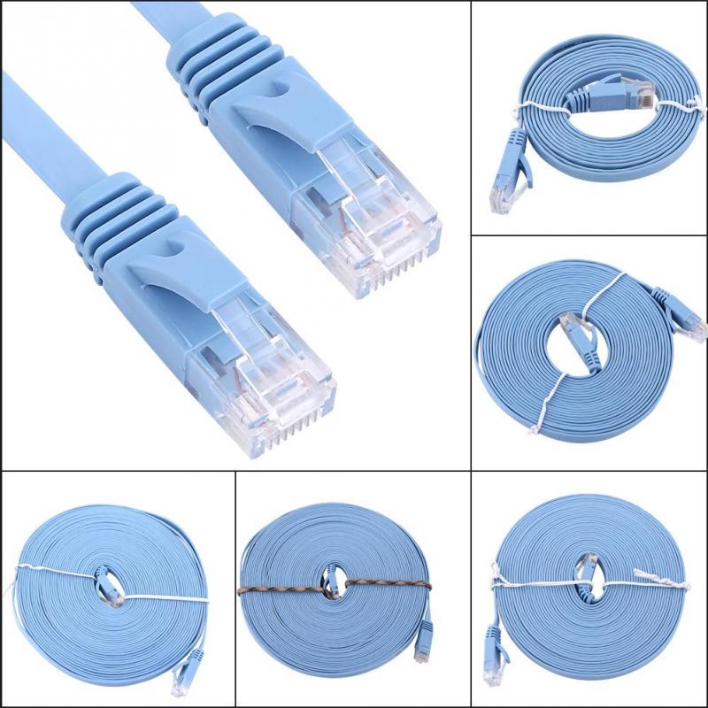 RJ45 CAT6 Ethernet Network Flat LAN Cable UTP Patch Router Cables ...
