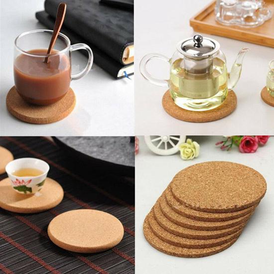 Cork Wood Drink Coaster Tea Coffee Cup Mat Table Decor Bottle Tableware ...