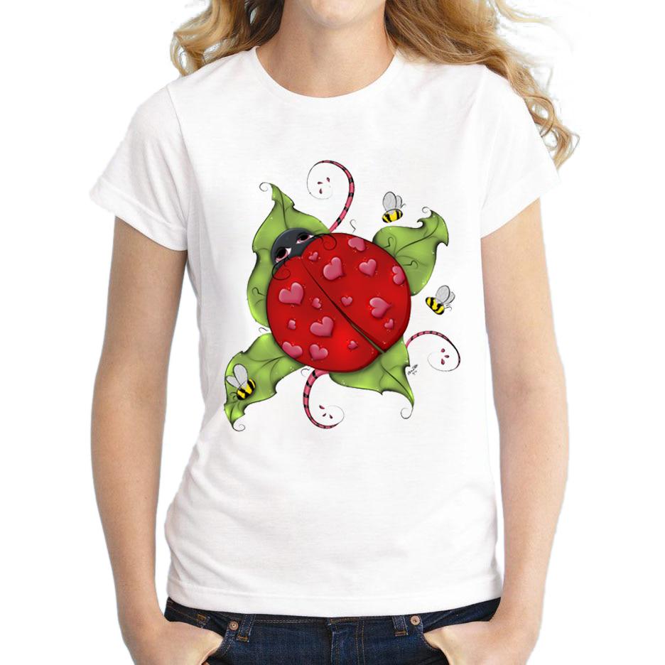 Buy Summer Fashion Love Bug Design Women T Shirt Short Sleeve Ladybug ...