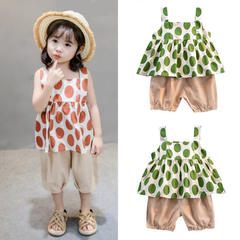 Buy Cotton Girls Clothing Sets Summer Vest Two Piece Sleeveless ...