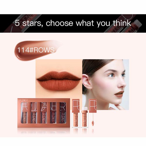 Pudaier 5pcs / set Uzun Ömürlü Su Geçirmez Sıvı Ruj Mat Kadife Lipgloss ...