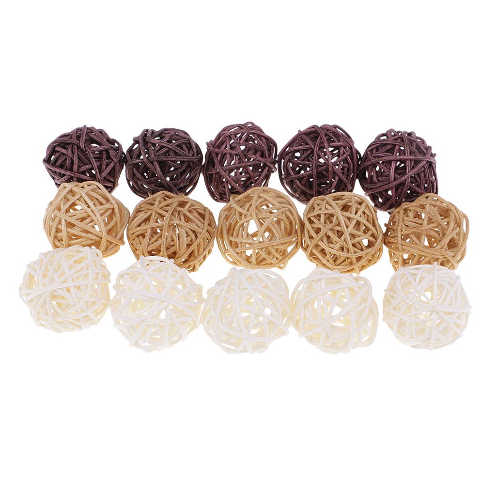 Wicker Rattan Balls Home Christmas Wedding Party Decorative Crafts 3cm ...