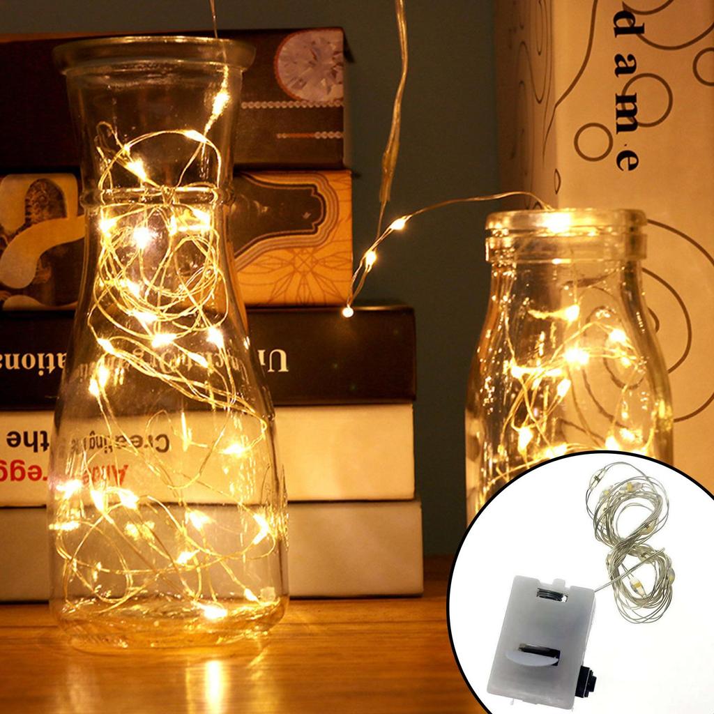 Buy 200CM Battery Powered Copper Wire String Fairy Lights DIY Party ...