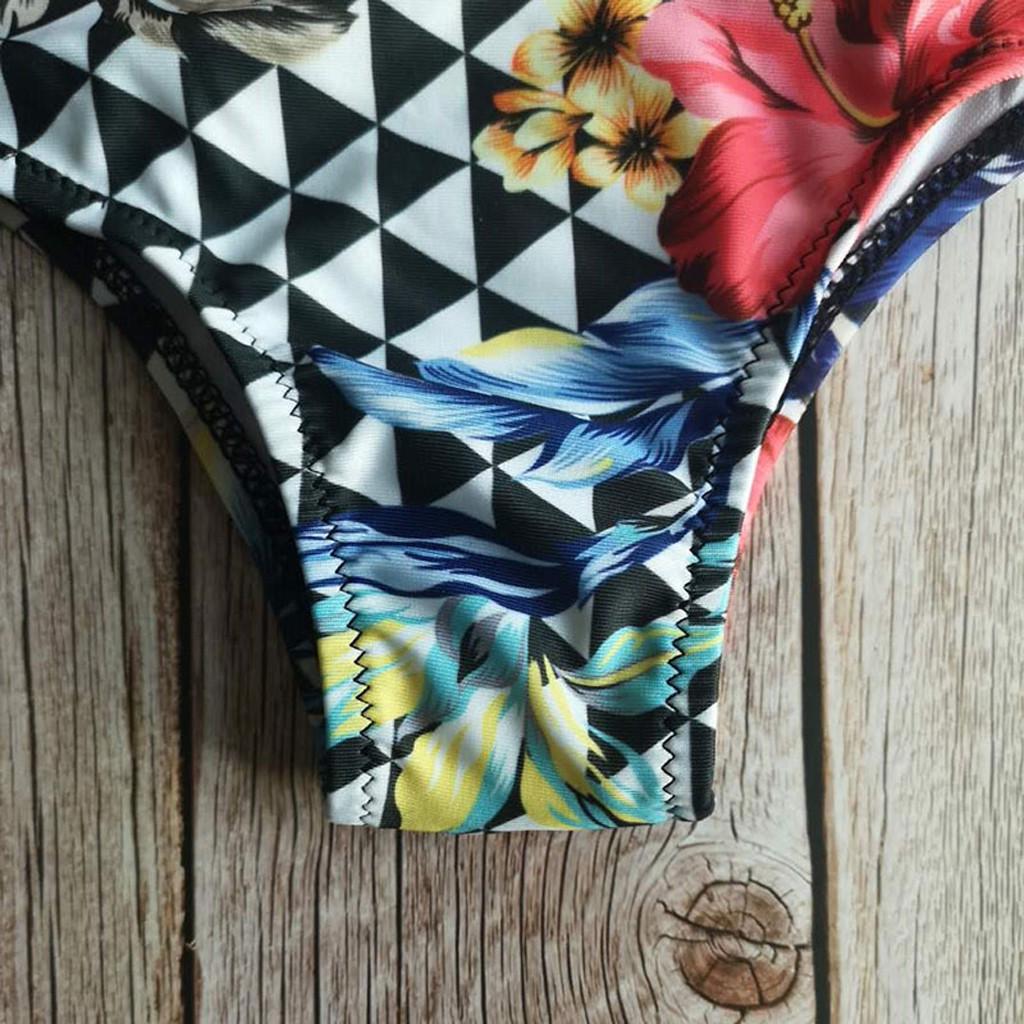 Buy Women Print Bandage Bikini Push-Up Pad Swimwear Bathing Beachwear ...