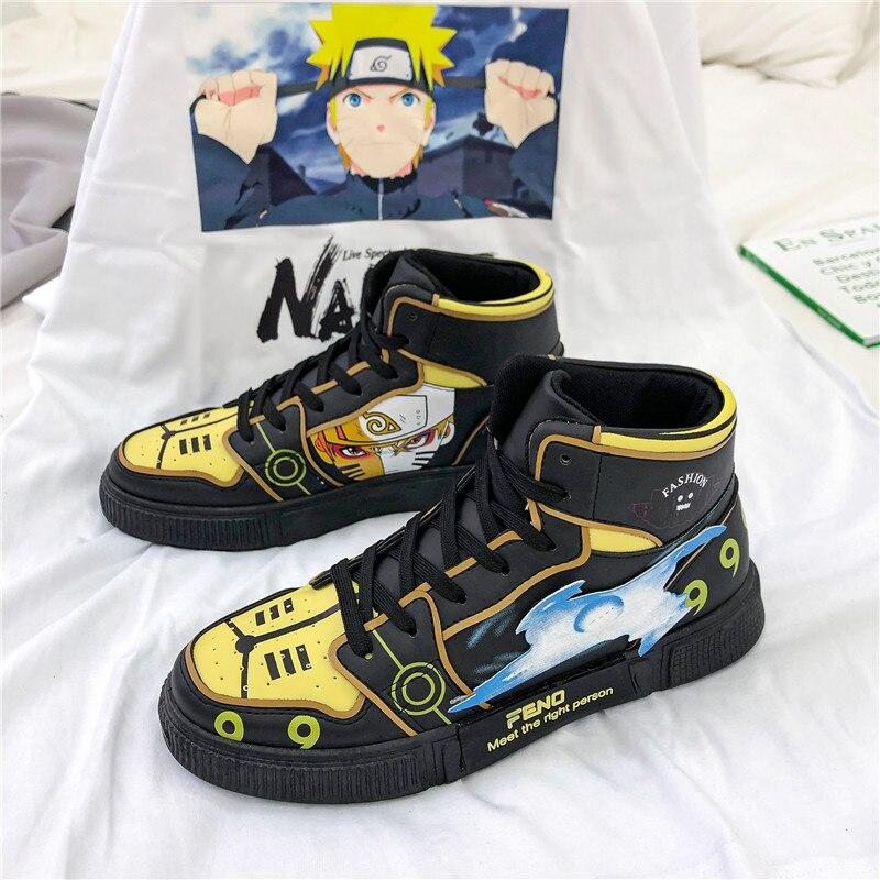 Buy Unisex Anime Shoes Men High Top Vulcanized Shoes Men Hip Hop ...