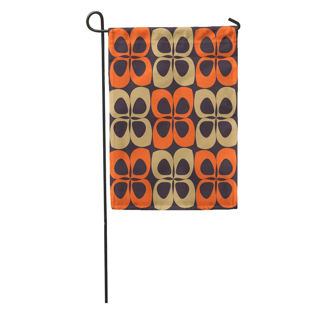 Buy Orange 60S Sixties and Seventies Styled Pattern Beige 1960S 1970S ...