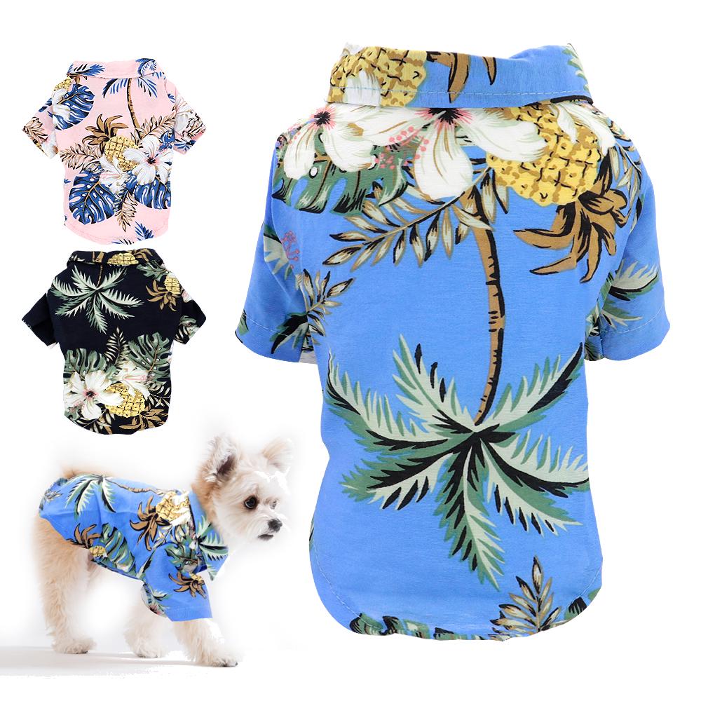 Buy Summer Dog Cat Shirt Clothes Hawaii Beach Pet Dog Clothes Vest ...