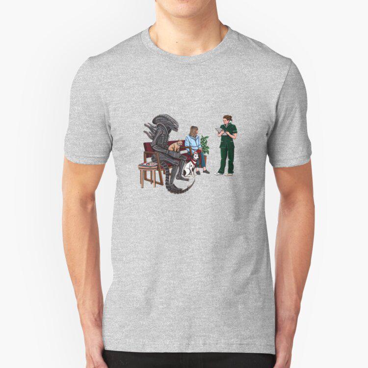Buy Alien Takes Jonesy To the Vet Cotton Black Tees Summer Men T Shirts ...