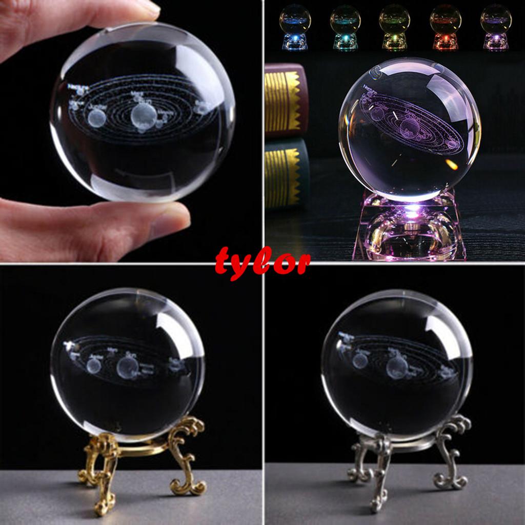 Buy Taylor 3D Solar System Crystal Ball Engraved Solar System Miniature ...