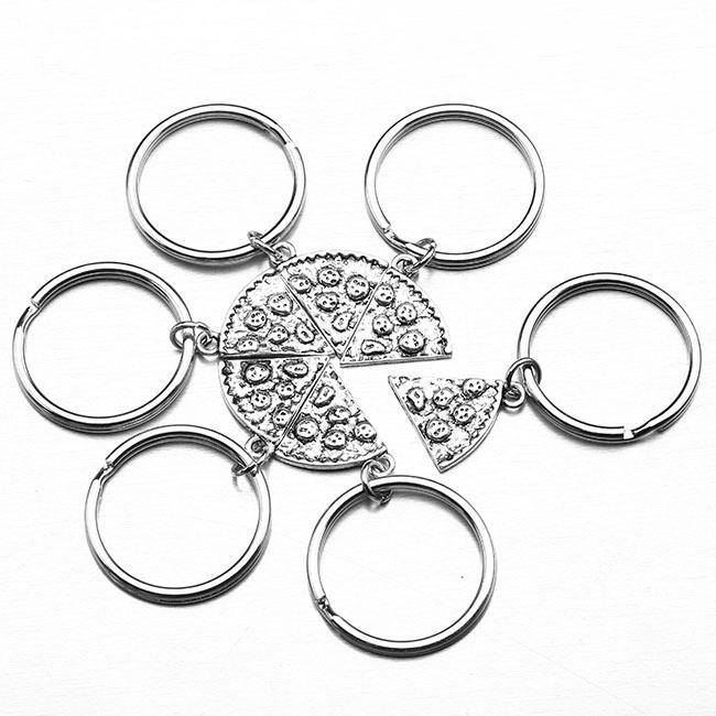 Buy 6pcs Pizza Key Ring Keychain Charm Chain BFF Best Friend Friendship ...