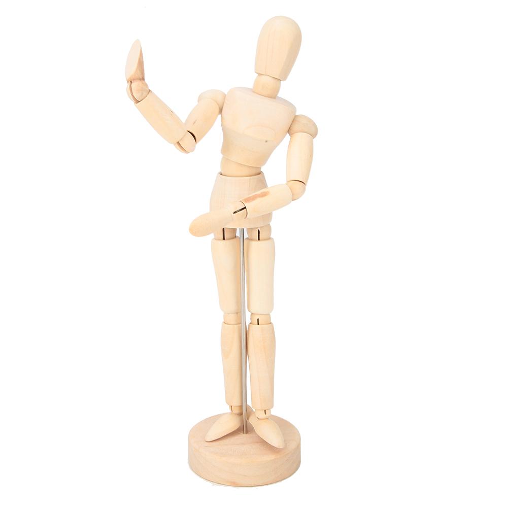 Buy 8 Inch Wooden Man Model Movable Limbs Puppet Art Drawing Action ...