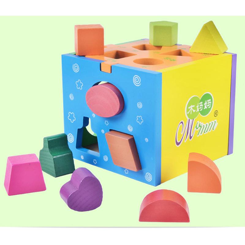 Buy Sorting Cube Intellectual 13 Holes Shape Box Kids Educational Toys ...